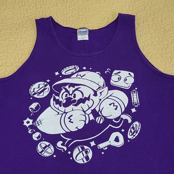Gildan | Shirts | Rare Vintage Super Mario Wario Tank Top Size M | Poshmark